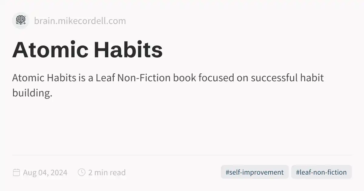 Atomic Habits